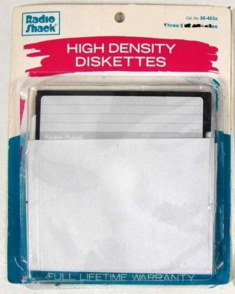 Radio Shack 5 1/4" High-Density 1.2MB Capacity Diskettes - Pack of 3