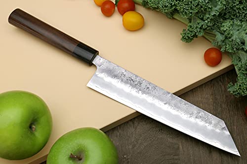 Yoshihiro Stainless Clad Nashiji Ginsan High Carbon Stain Resistant Steel Kiritsuke Multipurpose Chefs Knife (9.5"(240mm) & No Saya)