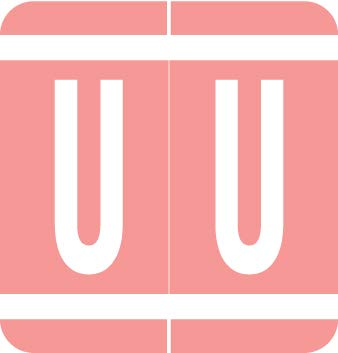 AMZfiling Alpha Labels on 3-Ring Binder Sheets- Letter U, Pink, GBS/VRE Compatible (Polylaminated, 200/Package)