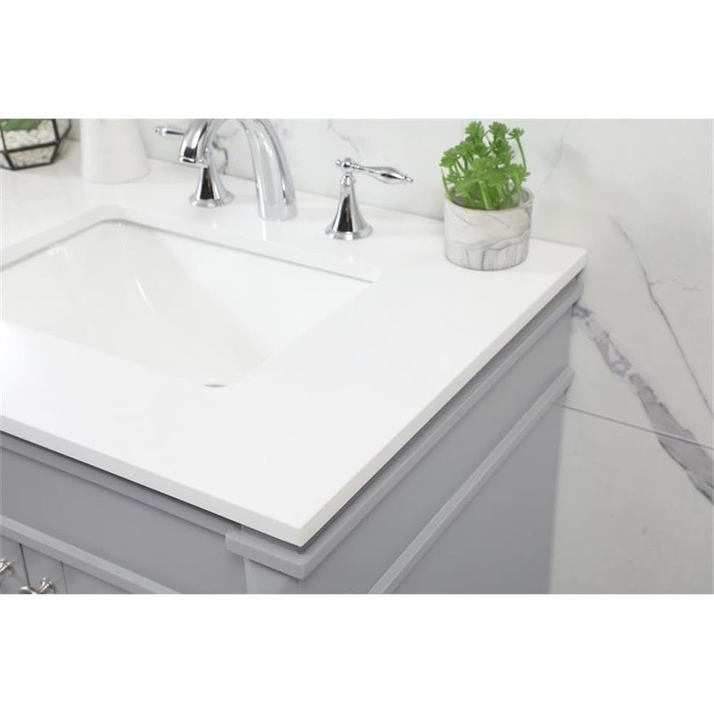 Elegant Decor Indoor Modern Under Sink Bathroom Fixtures Storage Organizer Cabinet 60 inch Double Bathroom Vanity - Grey
