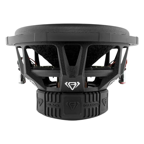 BLACK DIAMOND DIA-T12.4D 12" Car Audio Subwoofer with Aluminum Basket 2000 Watts Dual Voice Coil 4+4 DVC 4 Ohm (1 Speaker)