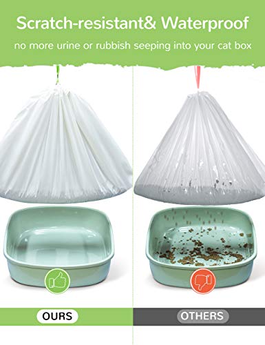 PETOCAT Litter Box Liners, 34 Count Jumbo Cat Litter Pan liners, Drawstring Litter Liner Bags For Litter Box, Easy Clean Up. Thick Large Kitty Litter Liner XL, Eco Friendly Pet Cat Supplies(36" x 19")