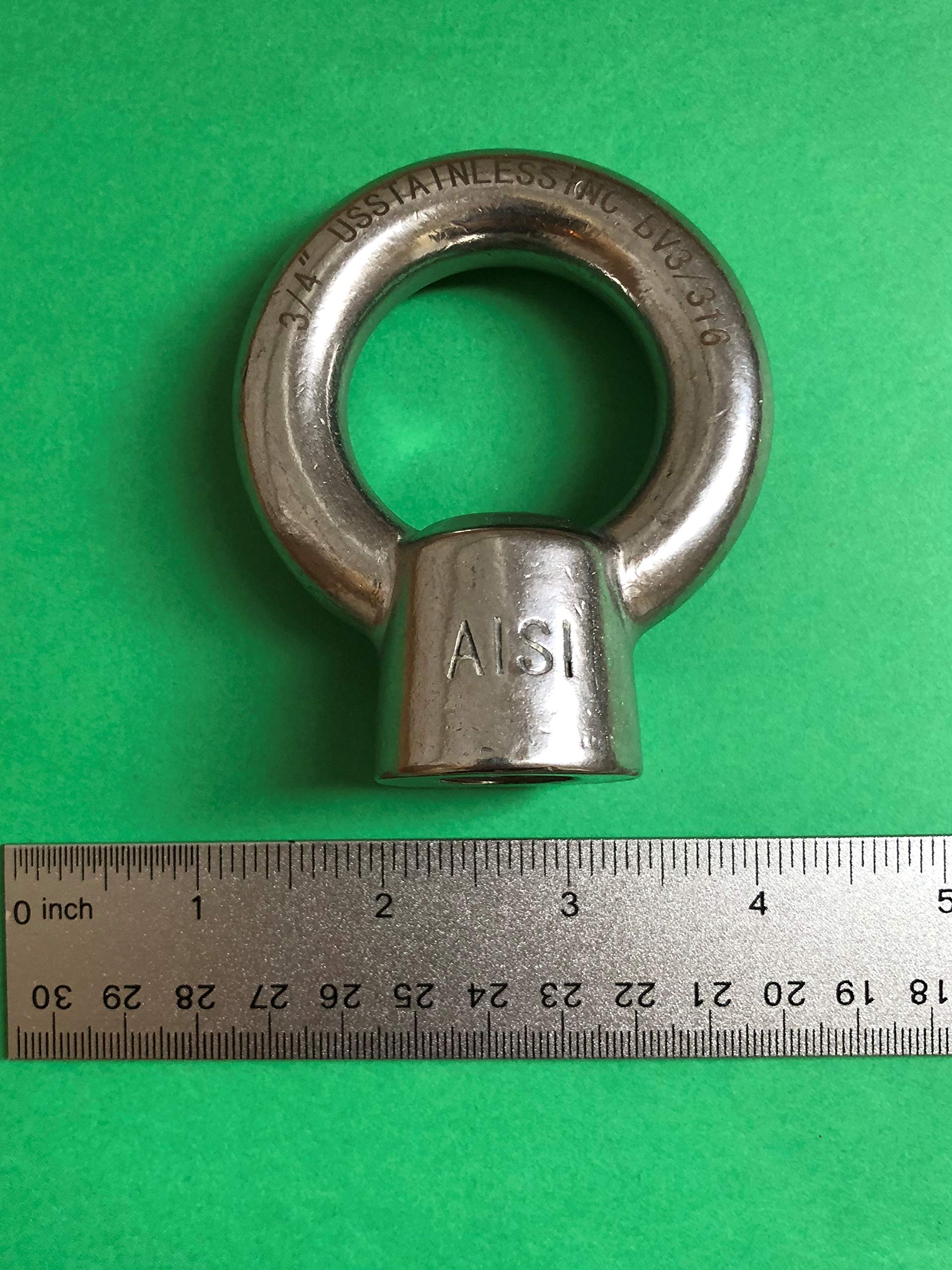 US STAINLESS Stainless Steel 316 Lifting Eye Nut 3/4" UNC Marine Grade Pitch of 10