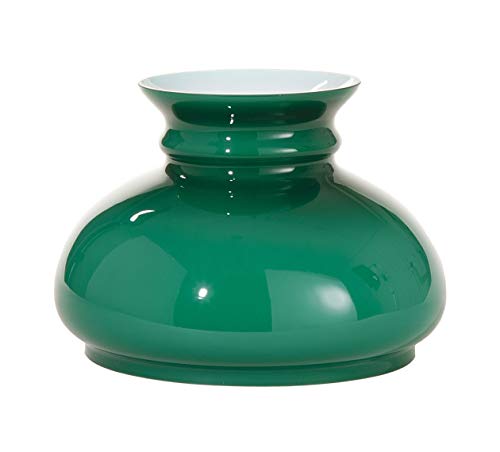 B&P Lamp® Green Over White Opal Cased Glass 7 Inch Fitter Student Style Lamp Shade