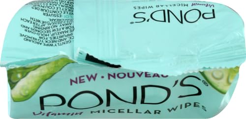 Pond's Vitamin Micellar Wipes For Dry Skin Hydrate Aloe Vera Removes Waterproof Makeup 25 Wipes
