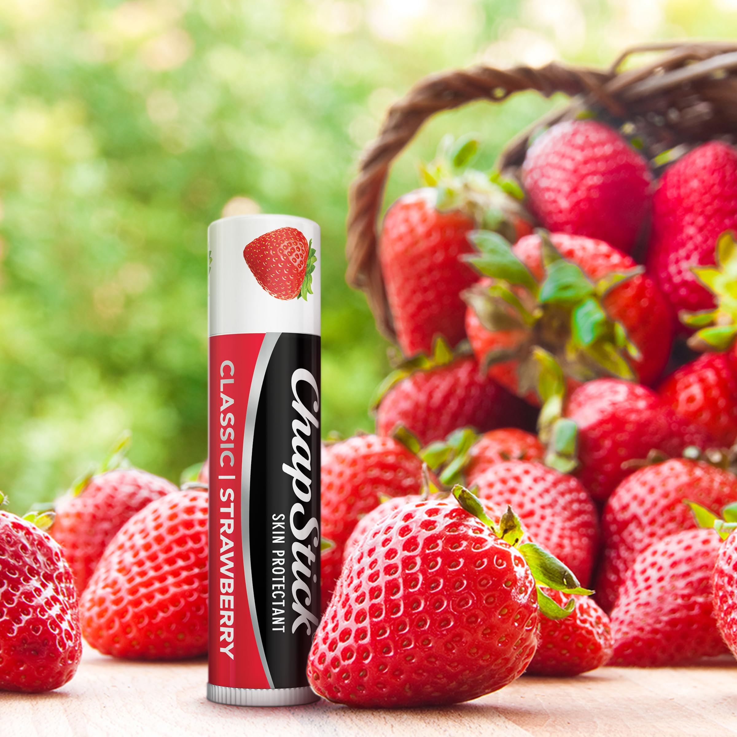 ChapStick Classic Strawberry Lip Balm, 6-Count – Tinted Lip Moisturizer, Juicy & Sweet, 0.15 Oz Ea