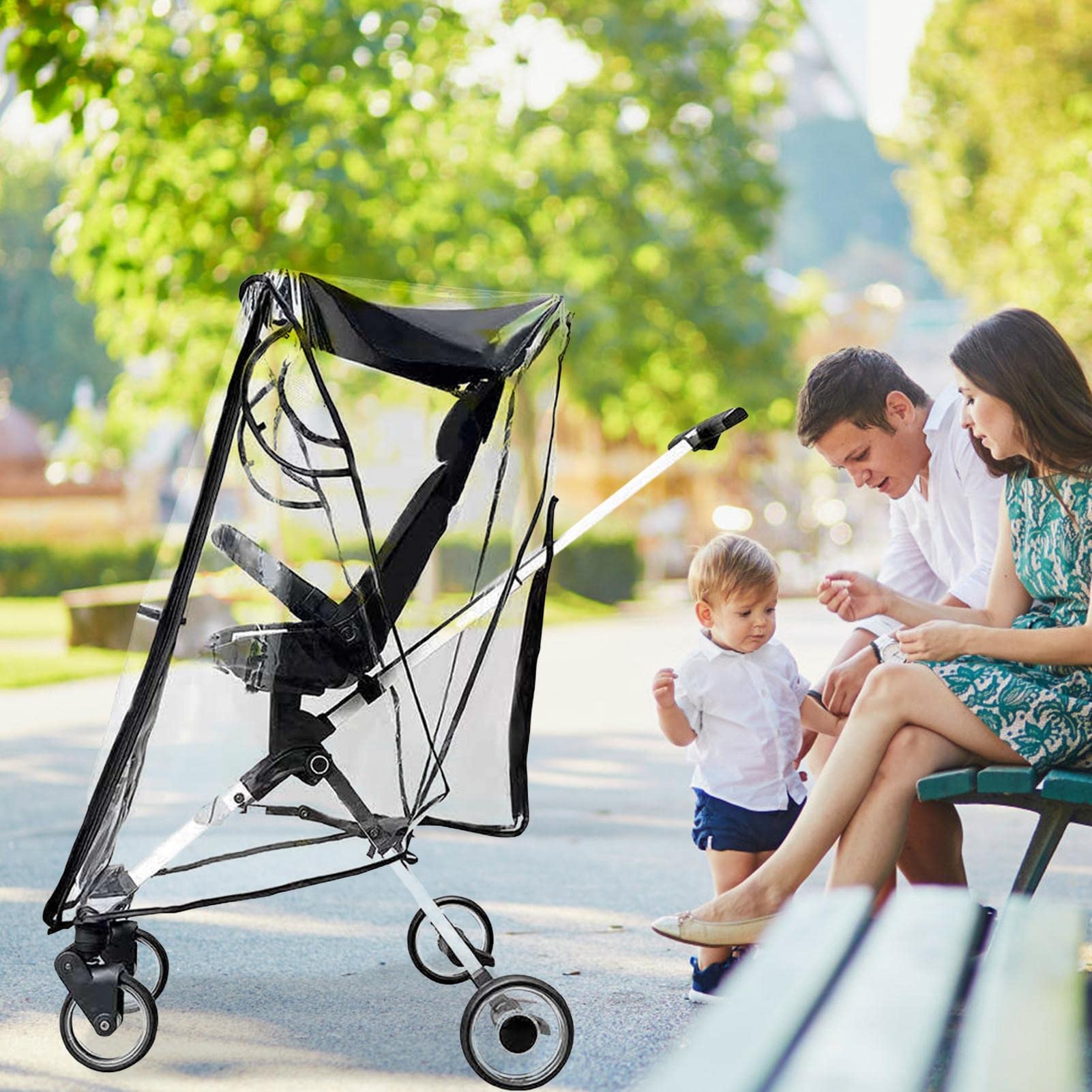 AnHuaYK Universal Baby Stroller Rain Cover - Weatherproof Shield to Safeguard Your Child from Wind and Rain