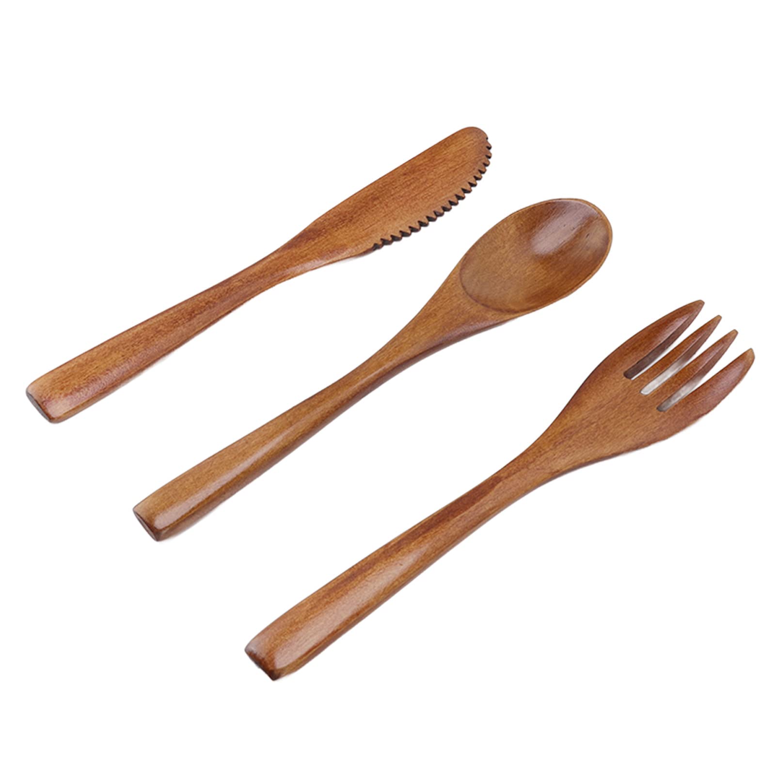 3 Pcs Wooden Knife Fork Spoon Set Knife Fork Spoon Utensil Tableware Phoebe Handle Paint Cutlery Painting Cooking Utensil Kit Three Piece Set Tableware Kitchen Cooking Tableware