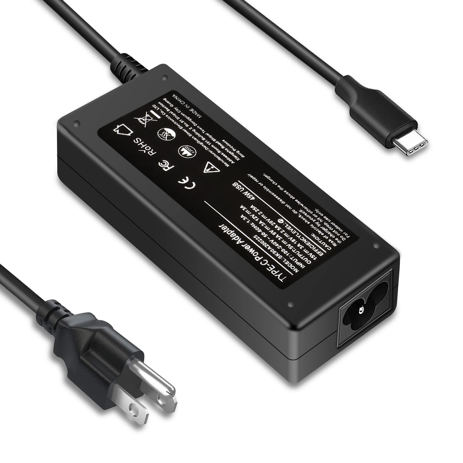 45W Type C USB C Charger Adapter for HP Chromebook X360 14-CA000 11-ae000 14-ca051wm 14-ca052wm 14-ca091wm ca061dx,11-ae051wm 11-ae001tu 11-ae027nr;12-c012dx 918337-001 844205-850 28769-001