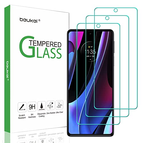 beukei (3 Pack) Compatible for for Motorola Edge+ / Plus (2022 Model Only) / Motorola Edge Plus 5G UW 2022 Screen Protector Tempered Glass, (6.7 inch) Anti Scratch, Bubble Free