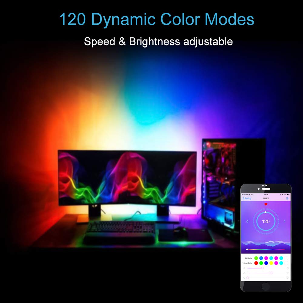 ALITOVE WS2812B WS2811 Addressable LED Bluetooth Controller iOS Android App Wireless Remote Control DC 5V~12V for SK6812 SK6812-RGBW WS2812 SM16703 Dream Color Programmable RGB LED Strip Pixel