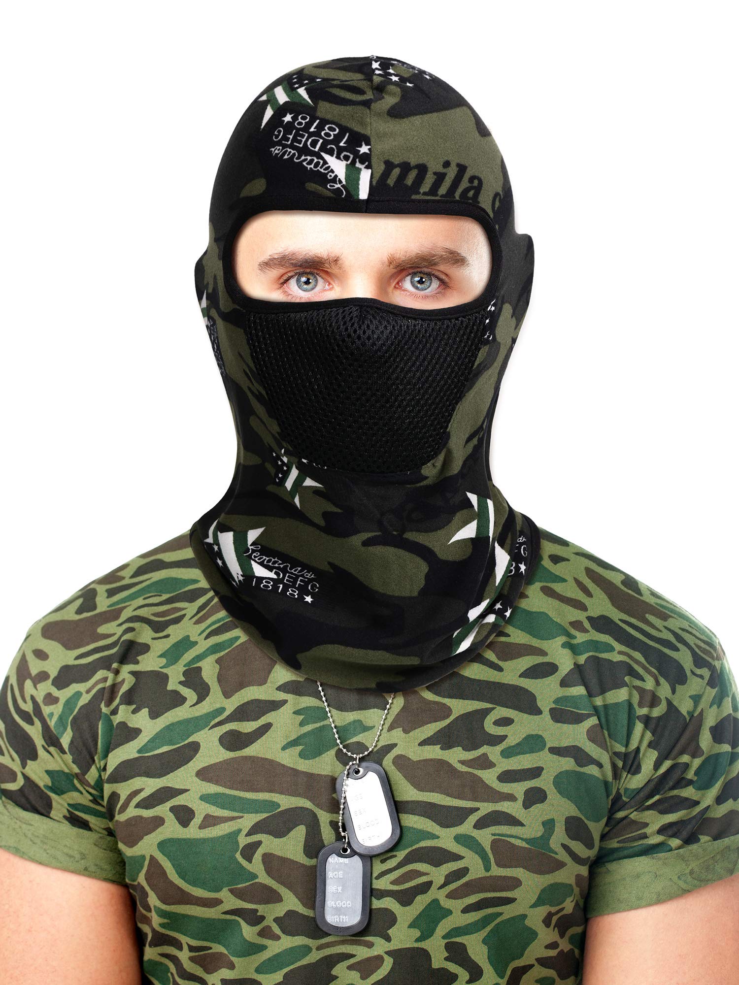 3 Pieces Balaclava Face Mask Motorcycle Ski Mask Scarf Windproof Camouflage Fishing Hat Face Cover for Sun Protection