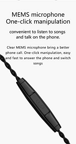 H HIFIHEAR BLON BL03 in Ear Earphone,10mm Carbon Diaphragm Dynamic Drive in Ear Earphone, Metal Shell Bass HiFi DJ in Ear Monito with 2pin Detachable Cable