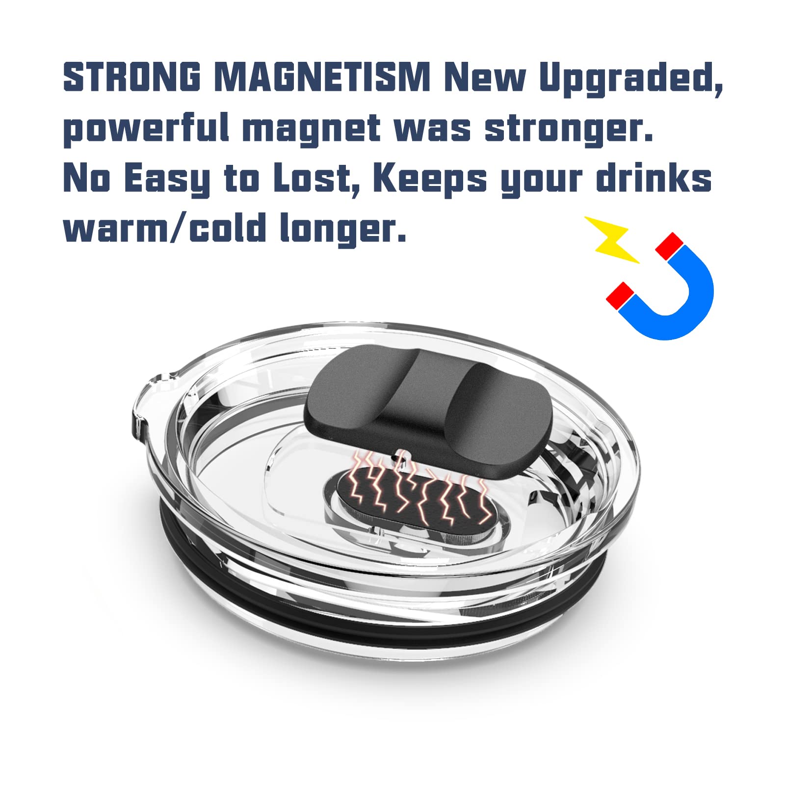 Beonsky 12 Colors New Upgrade Magnetic Slider Replacement Block, Compatible with YETI Lids 10 oz, 14 oz, 16 oz, 20 oz, 26 oz, 30 oz (2*Black)