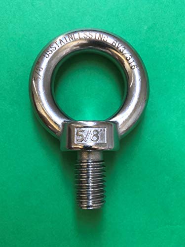 US STAINLESS Stainless Steel 316 5/8" Lifting Eye Bolt 5/8" UNC Marine Grade Pitch of 11