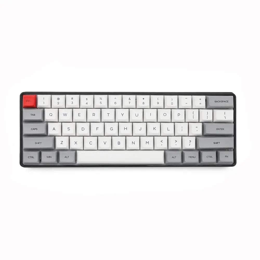 CNGY Mechanical Keyboard Backlight Mechanical Gaming Keyboard 60% 61 Keys NKRO Gateron Gaming Keyboard for PC/Gamer, Typist(Red Switch,White)