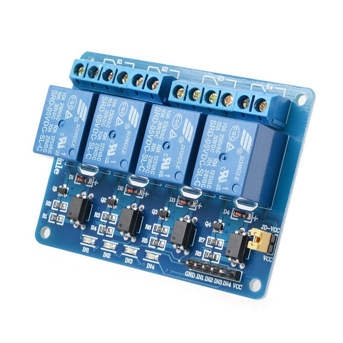 Gump's grocery 5V 4 Channel Relay Module with Optocoupler for Arduino UNO R3 MEGA 2560 1280 DSP ARM PIC AVR STM32 Raspberry Pi