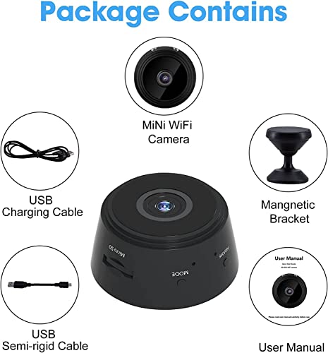 Jukllezan Mini Spy Camera Wireless WiFi Hidden Camera 1080P Full Hidden Cameras with Night Vision and Motion Detection Security Nanny Camera for Outdoor Home Office (2)