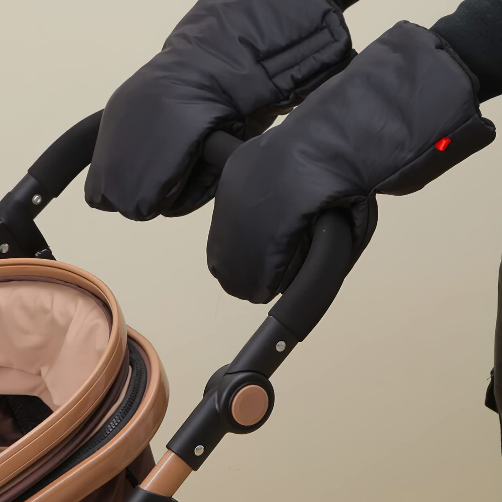 ITODA Warm Hand Muff for Stroller Winter Anti-Freeze Cold Weather Hand Cover Thick Windproof Universal Carriage Outdoor Warmth Lining Gloves for Caregivers Parents