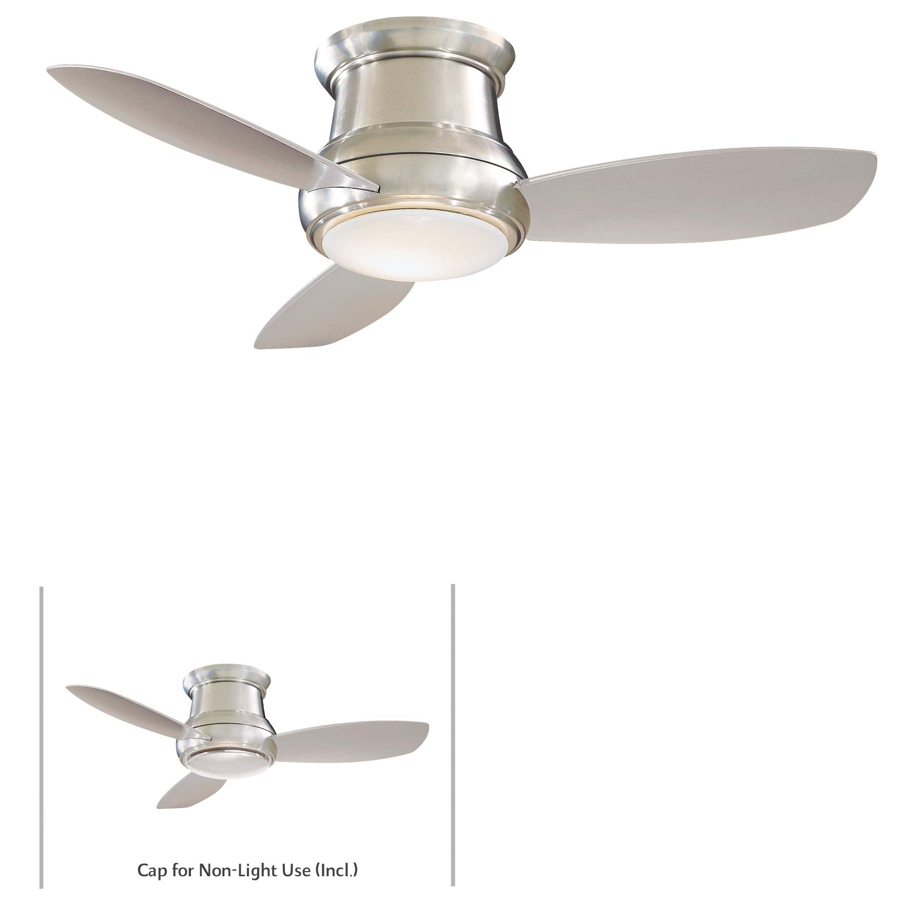 44-Inch Minka Lavery Brushed Nickel LED Ceiling Fan with Light