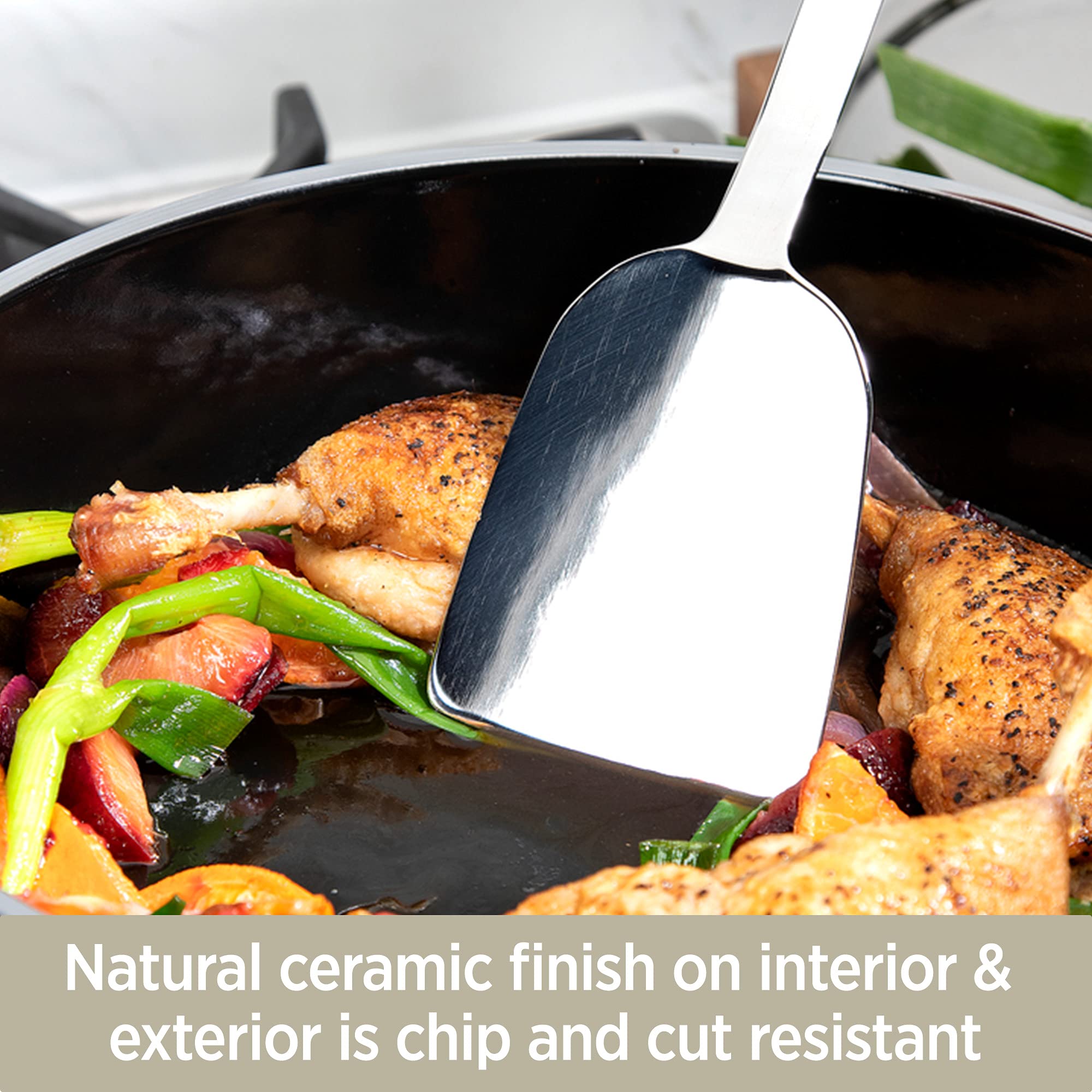 All-Clad FUSIONTEC Natural Ceramic with Steel Core Soup Pot, 4 quart, Onyx