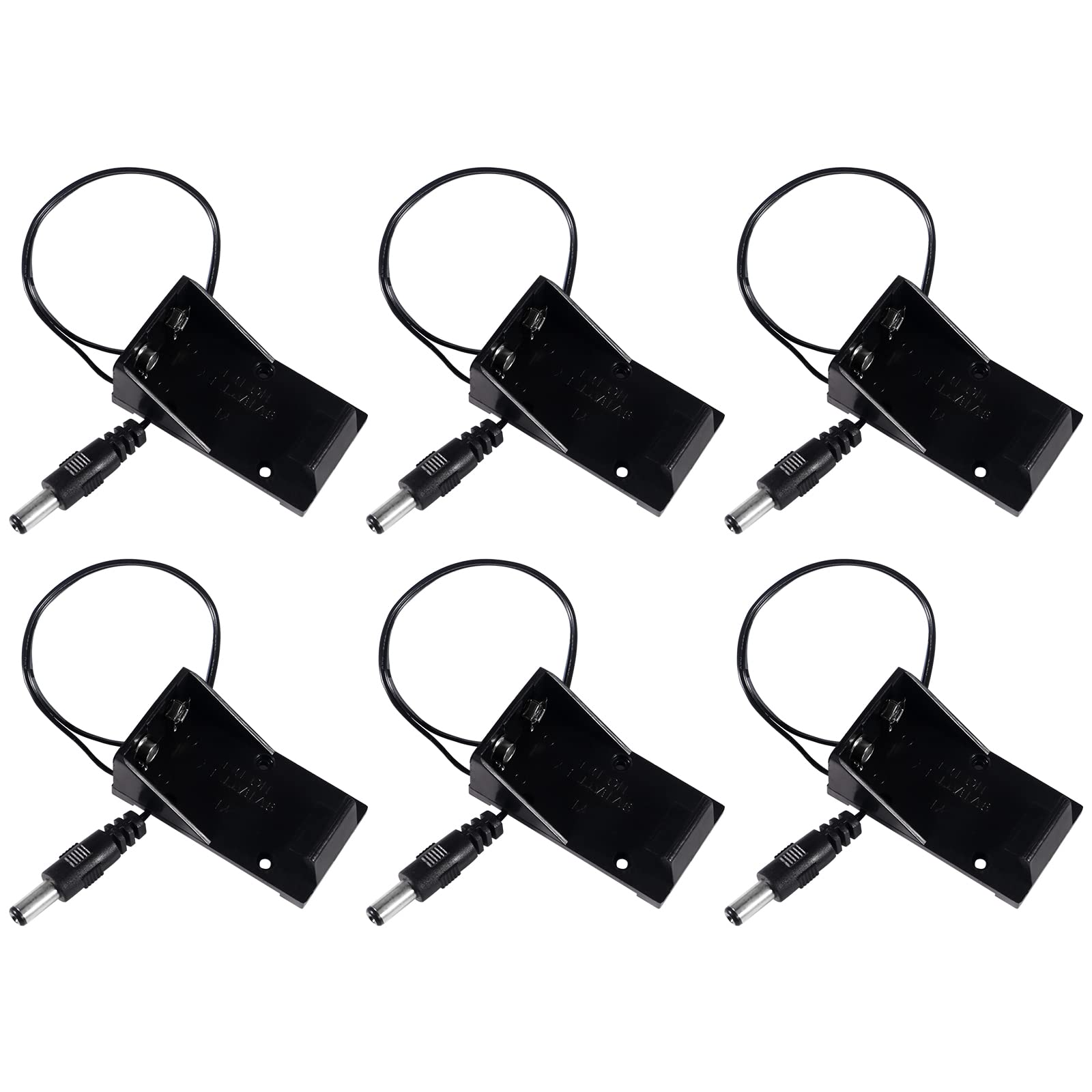 Alinan 6pcs 9V Battery Clip Holder Case Box with Wire Leads DIY for Power Module