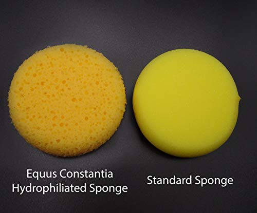 Premium Synthetic Horse Tack Sponges: 12pc Value Pack (10 Round 2.8" x1", 2 Large 6"x4"x2") with Cotton Bag, for Saddles, Bridles, Boots and Leather Care by Equus Constantia