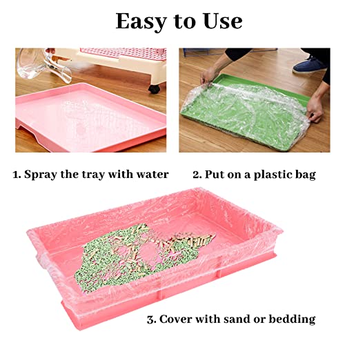 BNOSDM 50 PCS Rabbit Cage Liners Disposable Guinea Pig Cage Liner Hamster Tray Liner Plastic Small Animals Bedding Waste & Litter Pan Bag Universal Toilet Film for Bunny Hedgehog Ferret Rat