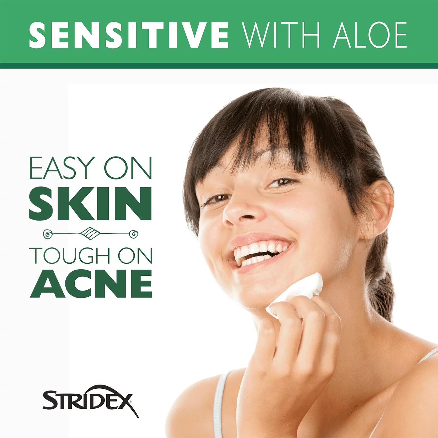 Stridex Daily Care Acne Pads with Aloe, Sensitive Skin, 90 ct
