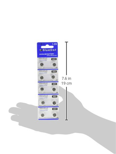 BlueDot Trading AG3 LR41 SR41 392 196 Alkaline Button Coin Cell 1.55v Battery for Watches, Calculators, Toys, Other Electronic Products, Quantity 50 pcs-Pack