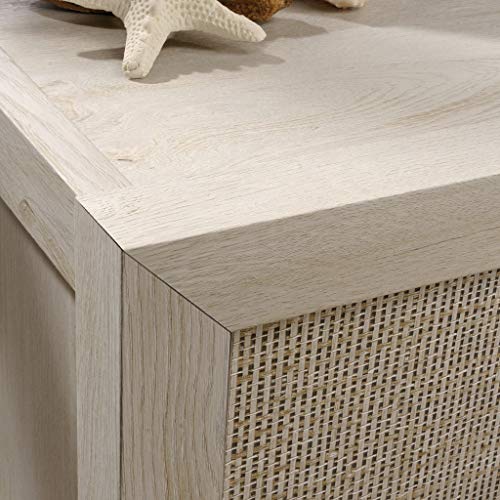 Sauder Pacific View Wood and Metal Nightstand in Chalked Chestnut Oak