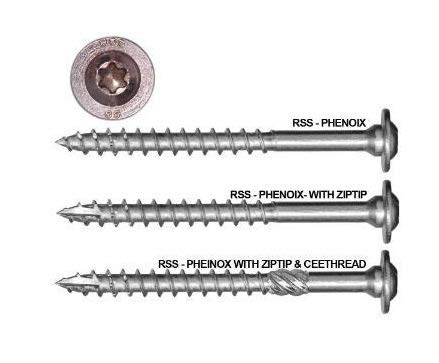 GRK Rugged Structural Screws 5/16"x5-1/8" Pheinox Stainless Steel with Zip-Tip and CEE Thread (25)