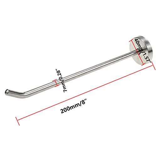 Rannb Long Nose Hook Single Hooks Robe Hook Stainless Steel 8-inch Length - Pack of 4