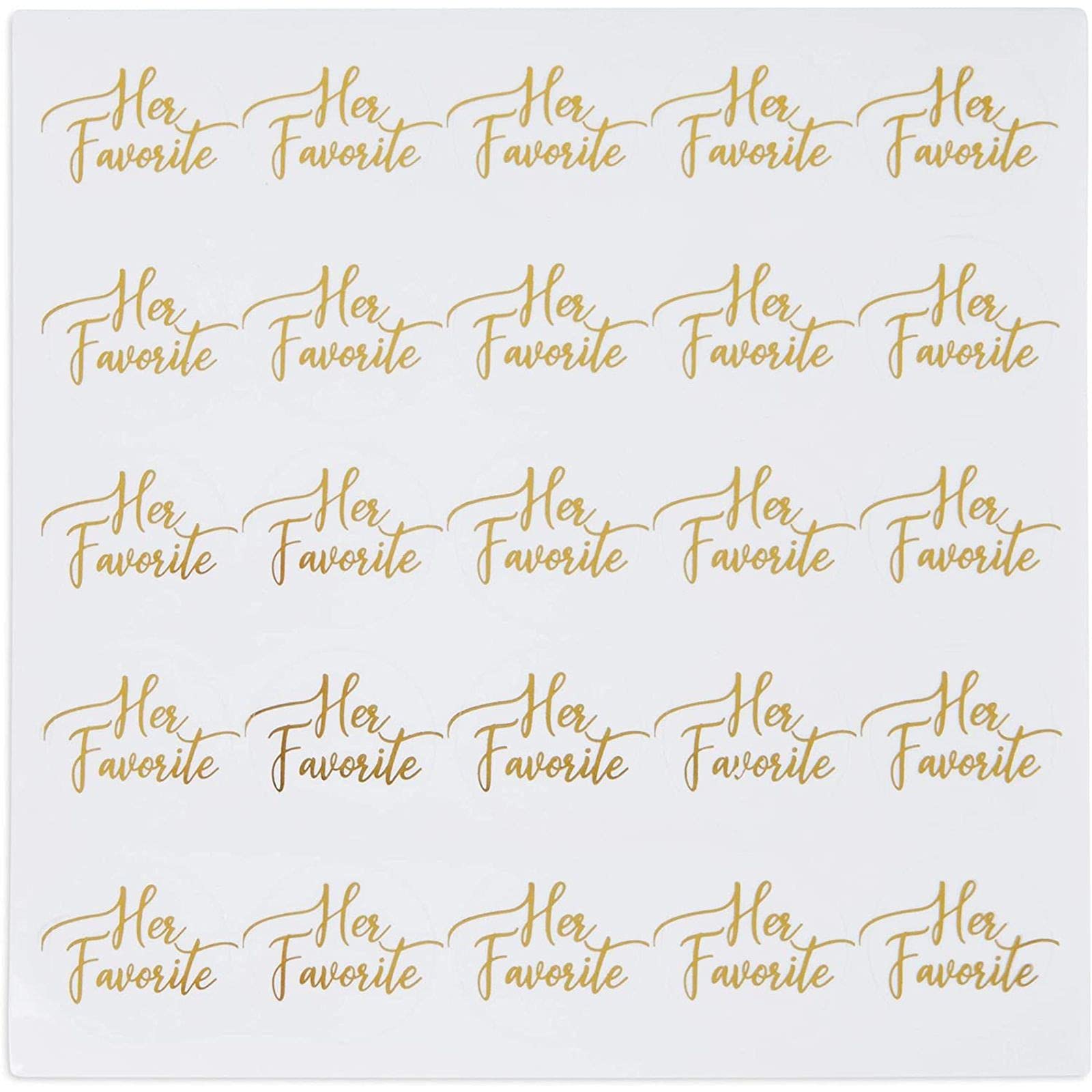Pipilo Press Gold Foil Stickers for Weddings, His Favorite, Her Favorite (1 in, 200 Pieces)