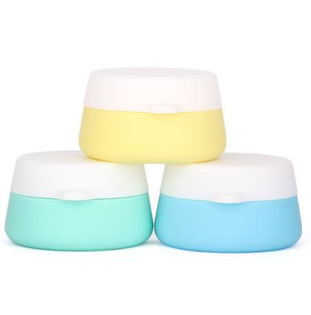 BlueSunshine Silicone Cosmetic Containers Cream Jar with Sealed Lids, 3 Pieces - Food Grade Silicone - BPA Free - Great for Travel, Home and Outdoor (10ml Cream Jars)