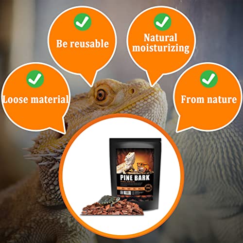 BNOSDM Reptile Bark Bedding Lizard Natural Wood Granule Substrate Clean Breeding and Bedding Flooring for Lizard Bearded Dragon Gecko Chameleon Tortoise