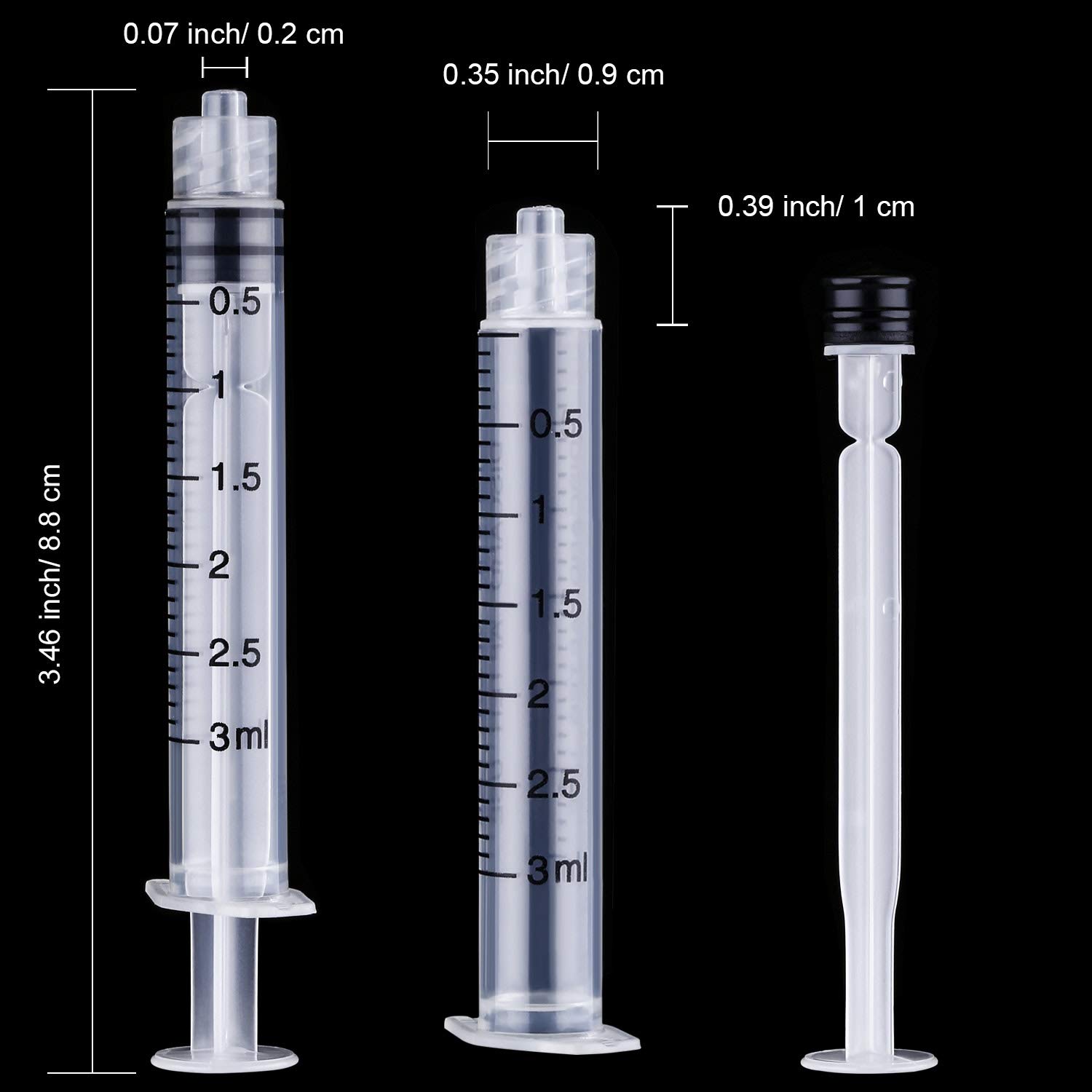 TecUnite 20 Pack Syringe Without Needle, Plastic Curved Syringes for Epoxy Resin, Craft, Feeding Pets Animals, Oil or Glue Applicator