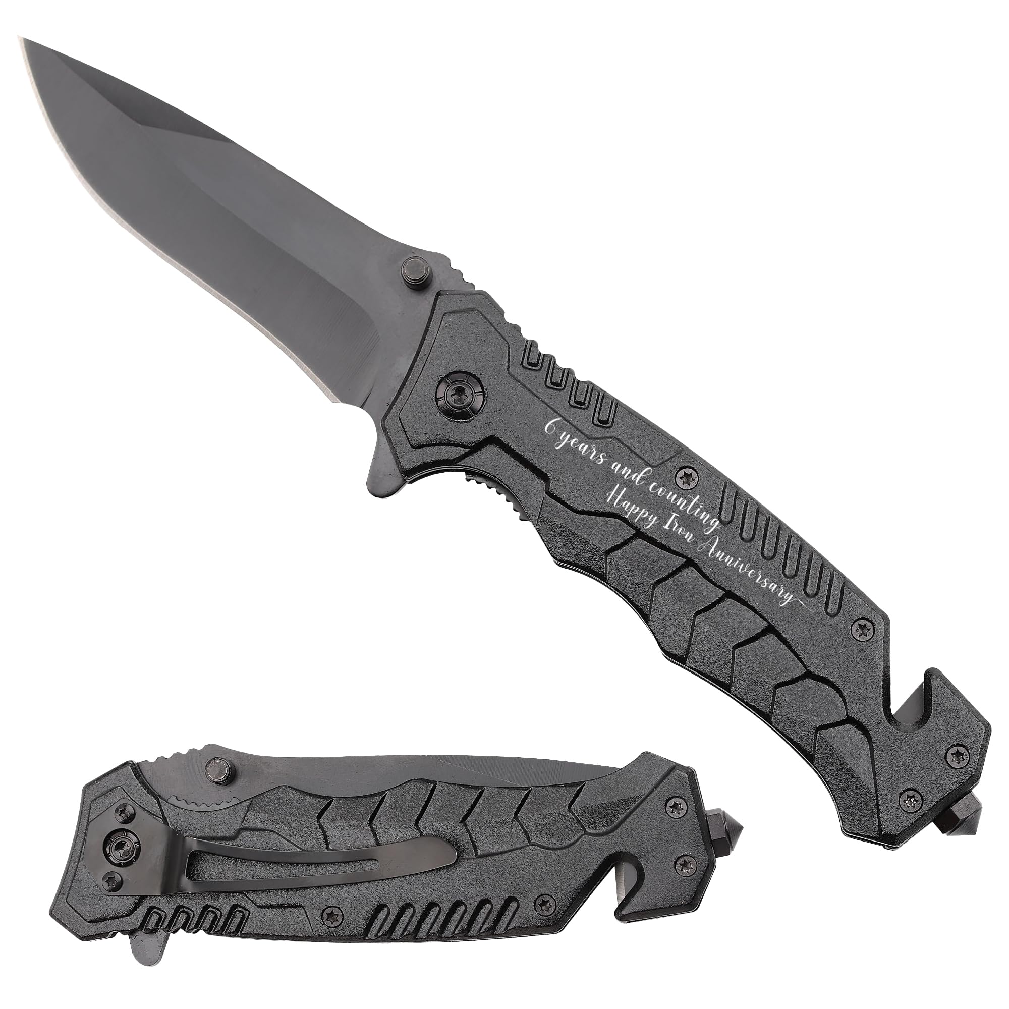 6th Anniversary Pocket Knife gift for Hunband, Happy 6th Anniversary Present for Him, Happy Iron Anniversary, 6 Years of Wedding Marriage Gift for Him