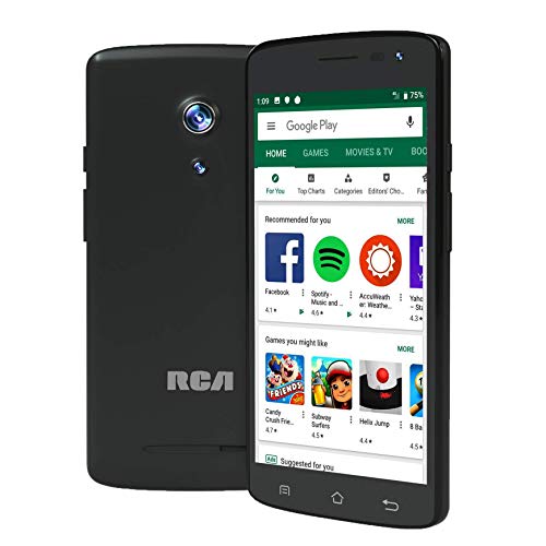RCA Q2 Android 9.0 Pie, 5.0" HD, 4G LTE, 16GB, 8MP 5MP Dual Camera, Dual Sim, Unlocked Smartphone (Black)