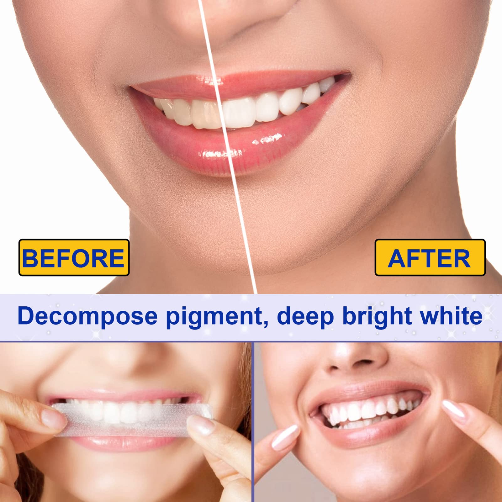 5D Teeth Whitening Strips, Sensitivity Free Whitening Strips, Dental Teeth Whitening Kit, 14 Whitener Strips, Remove Smoking, Coffee and Wine Stains, Whitening Without Any Harm