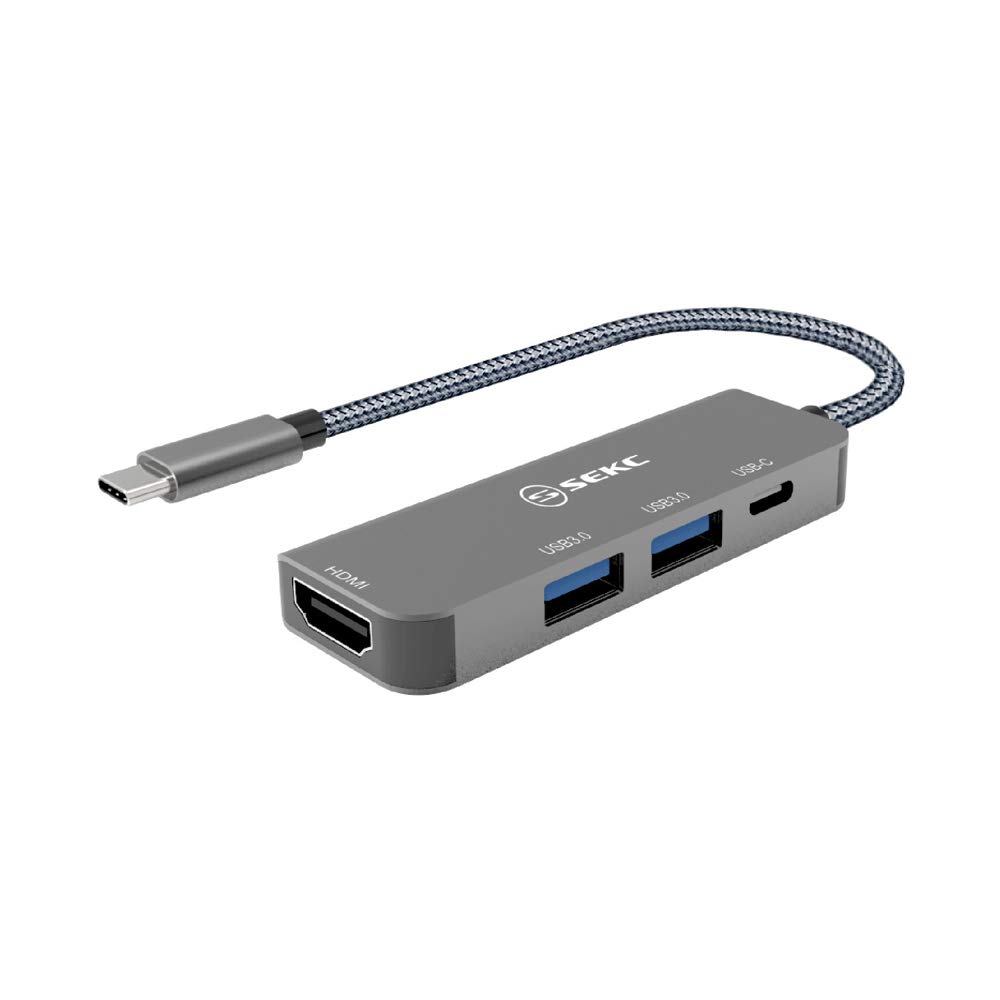 SEKC STC-H04 USB C Hub, Type-C PD Charging Multi-Function (60W), 4K HDMI x 1, USB 3.0 x 2
