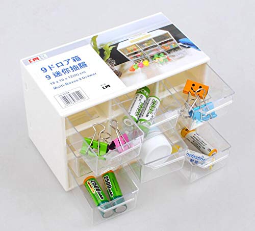ReachTop Desk Craft Organizer Storage with Removable Mini 9 Drawers Holder for Office Home Collection Caddy Small Belongings Art Craft, Wall Mounted, White