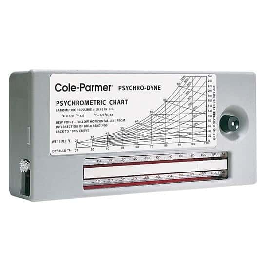 Cole-Parmer 22014 Psychrometer, 10 to 120F, 10 to 100% RH/