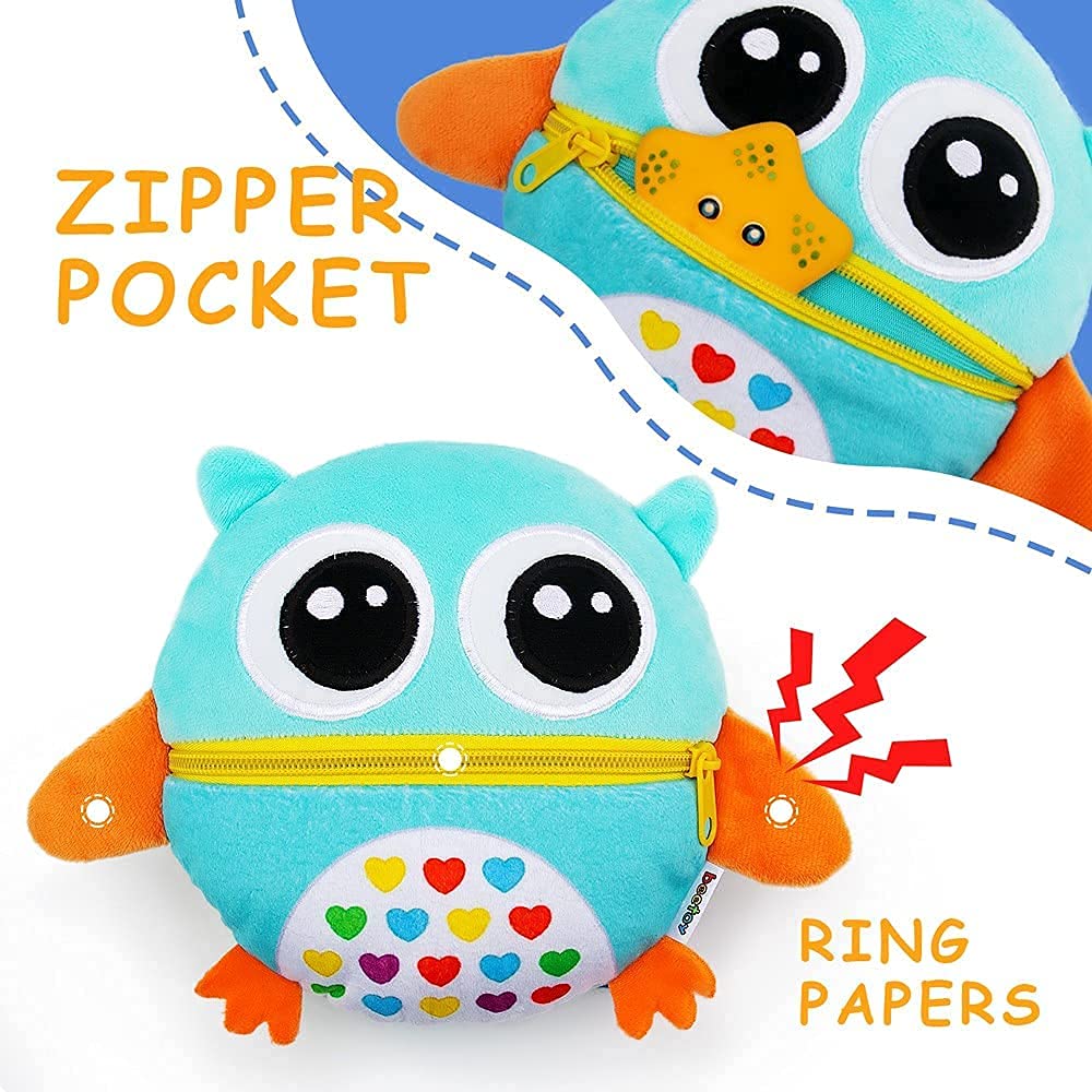 beetoy Sensory Buckle Pillow Zipper Toys for Toddlers 1-3, Toddler Travel Toys for Plane Keep Baby Busy Toys for Autistic Kids - Develop Fine Motor and Problem-Solving Skills