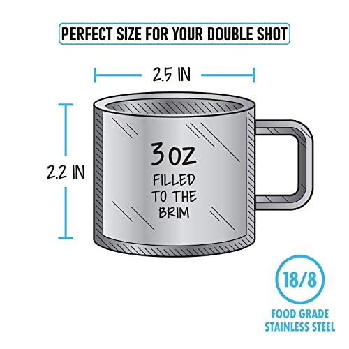 Real Deal Steel "Little Sipper 3 oz Insulated Espresso Cups - Premium Double Wall Set of 4 Demitasse