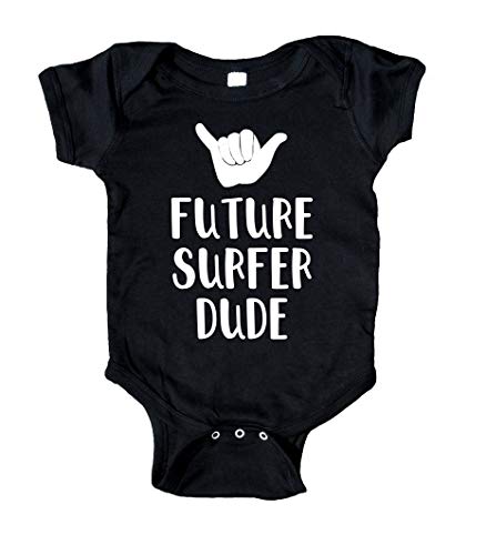 Future Surfer Dude Baby Onesie Hang Loose Surf Boy Clothes Gray