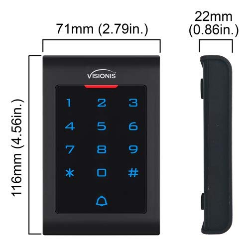 Zemgo FPC-8456 Smart Mobile WiFi Controller for Access Control with Android + Apple App, Web Browser + Smartphone Remote Viewing, Outswinging Door 1200lbs Magnetic Lock, Indoor Keypad/RFID Reader