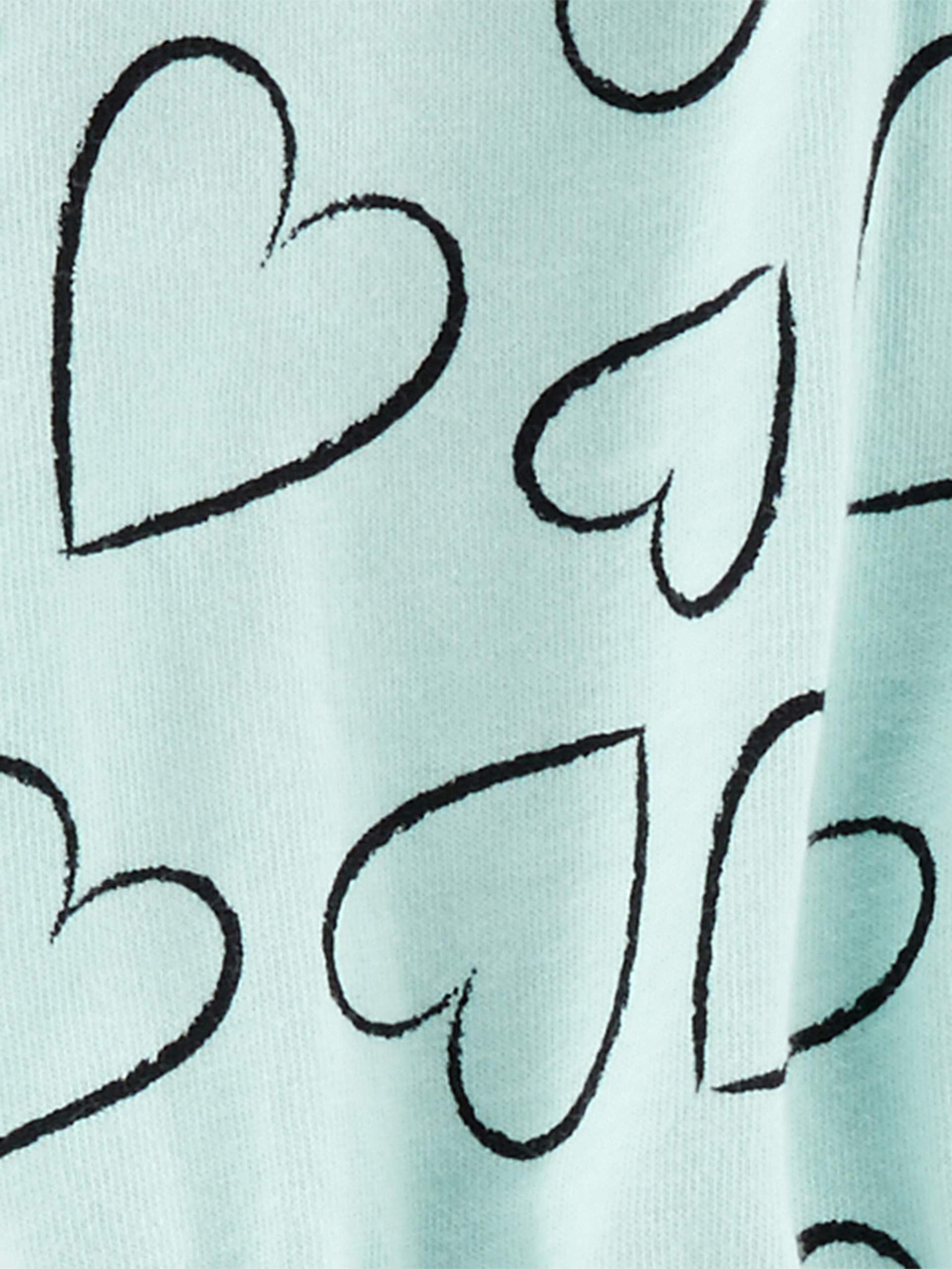 Simple Joys by Carter's Baby Girls' 2-Pack Fashion Jumpsuits, Mint Green Hearts/White Dots, 18 Months