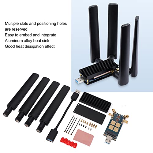 5G Module to USB Adapter, SIM Card Slot PCB Material NGFF M.2 to USB 5G Adapter Supports 3G 4G 5G Wide Applicability with Antenna for Computer
