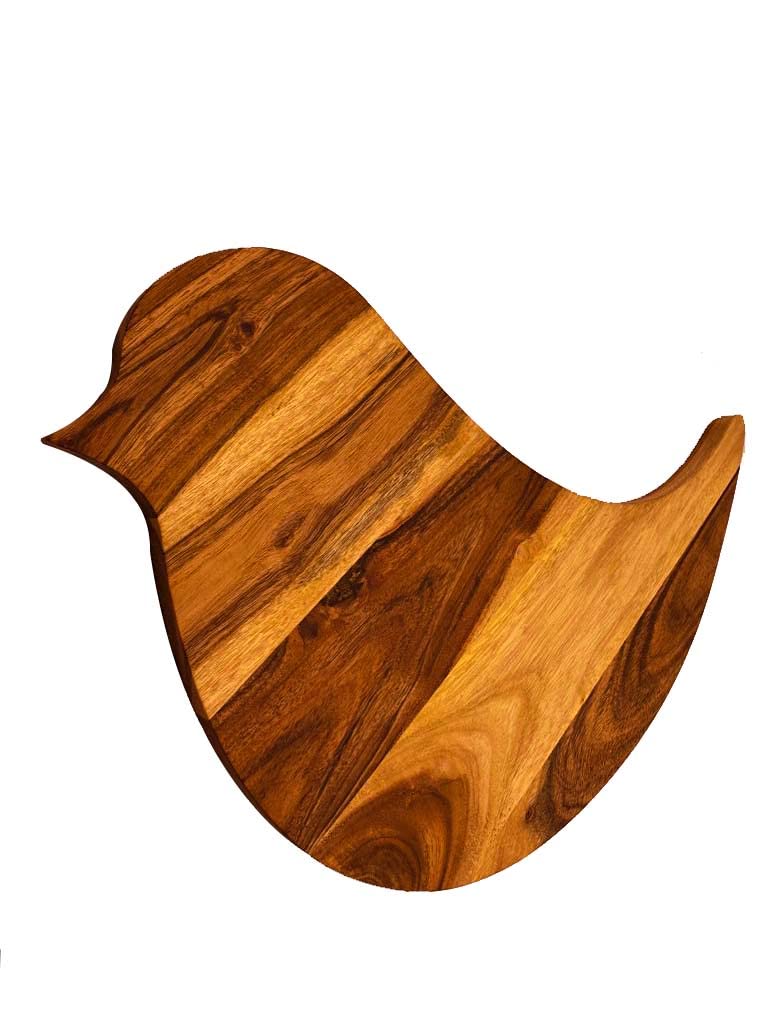 Affinity Decor Wooden Chopping Cutting Board Platter Plate Butcher Block for kitchen Cheese Vegetables Fruit and Salad, Bird Board, 12 x 12.6 Inches